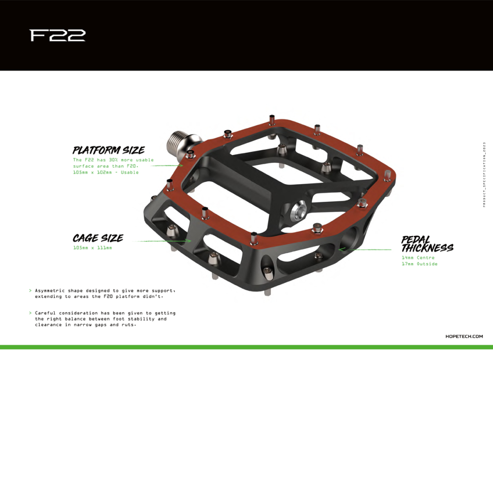 Hope F22 platform pedal, black - Trialsmaster